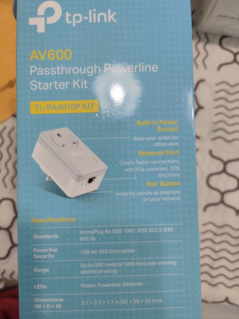 TP-Link AV600 Passthrough Powerline Starter Kit w/ safety mark ...