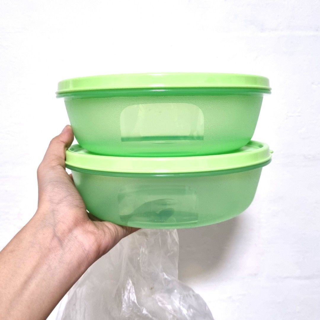 Tupperware 1L Round Modular Bowl Container Set of 2, Furniture & Home ...