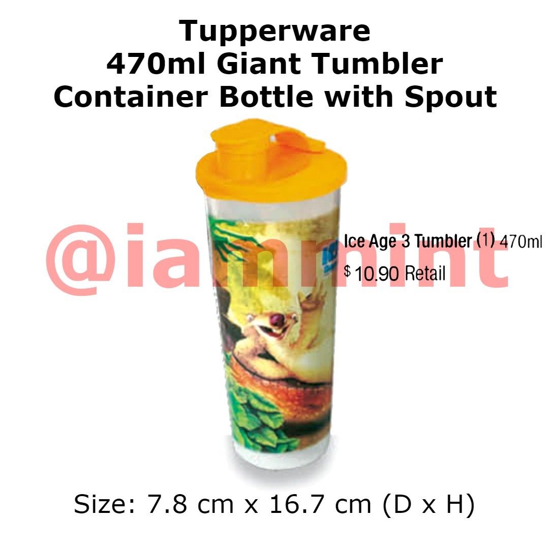 Tupperware 470 ml Ice Age 3 Dawn of the Dinosaurs Round Giant Tumbler ...