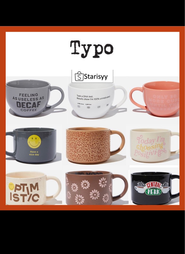 Typo mugs friends, Furniture & Home Living, Home Decor, Other Home ...