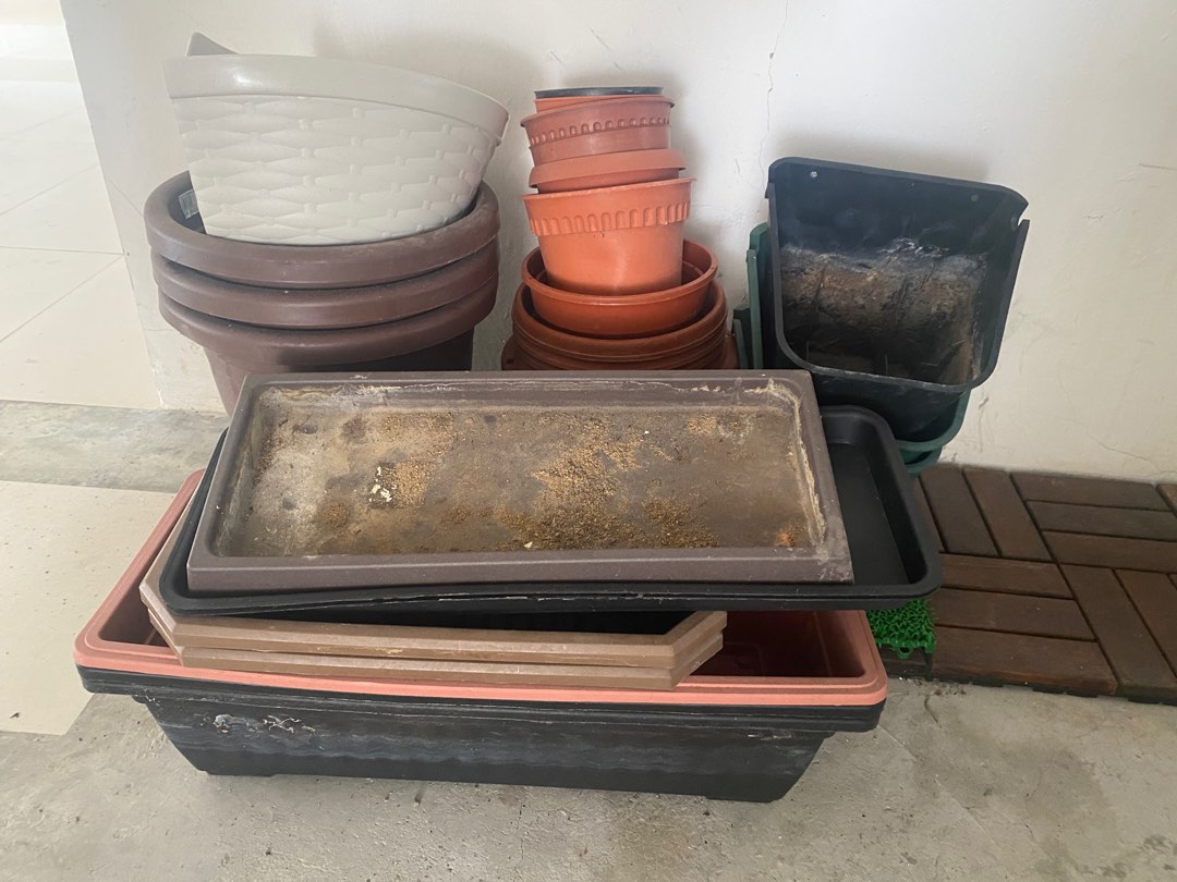 Used flower pots, Furniture & Home Living, Gardening, Pots & Planters ...