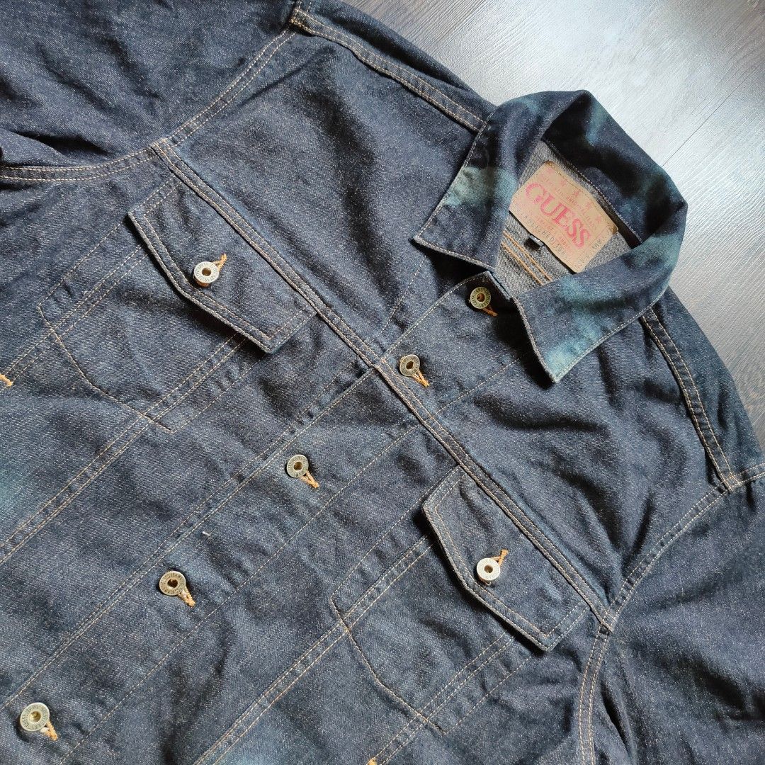 VINTAGE RARE GUESS MADE IN USA | Denim Trucker Jacket, Men's Fashion ...