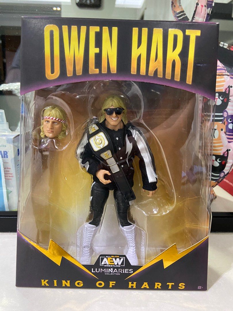 WWE AEW Luminaries Owen Hart King of Harts WWF Legends, Hobbies & Toys ...