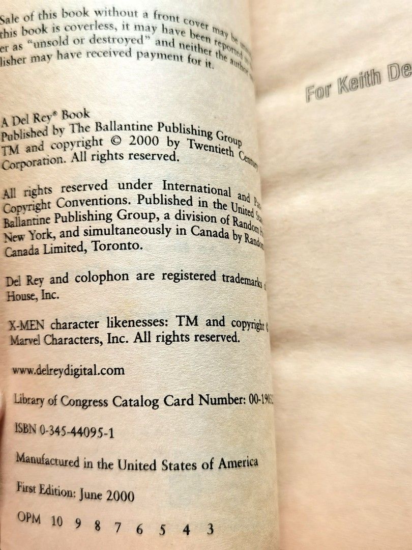 X-MEN Story Book Novel Movie Blockbuster By Twentieth Century Fox First ...