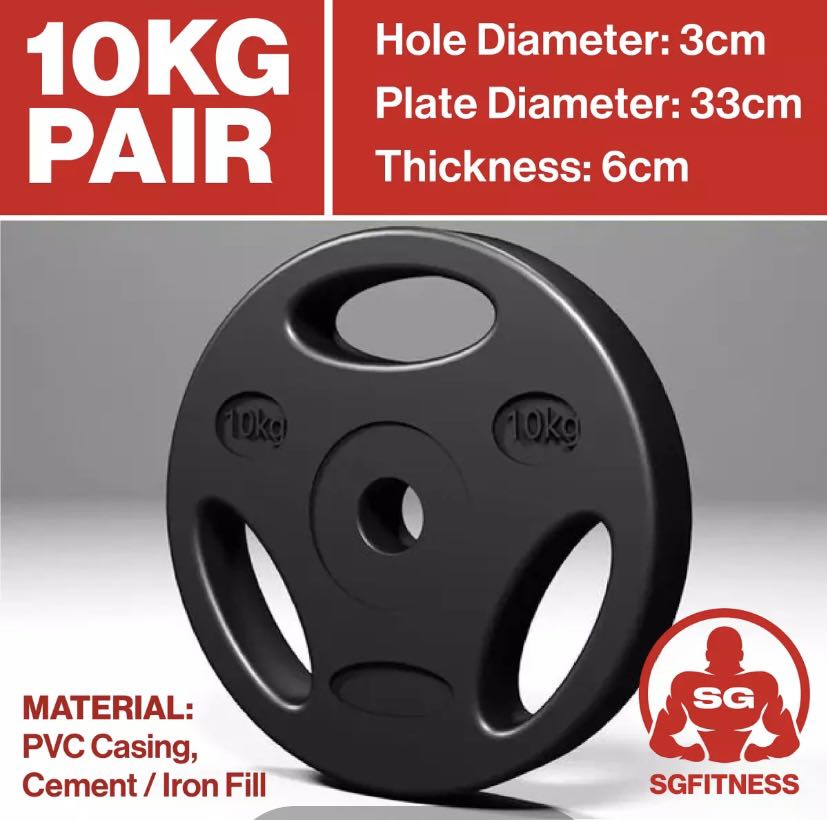 10kg Weight plate, Sports Equipment, Exercise & Fitness, Weights ...