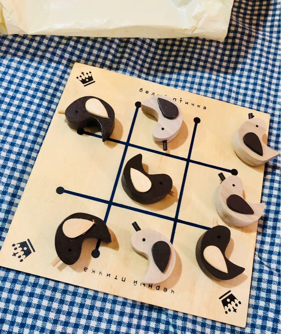 日本 PURIYAHTONA 木製小鳥OOXX遊戲, 書籍、休閒與玩具, 文具、藝術、手工藝, 手工藝、創作工具在旋轉拍賣