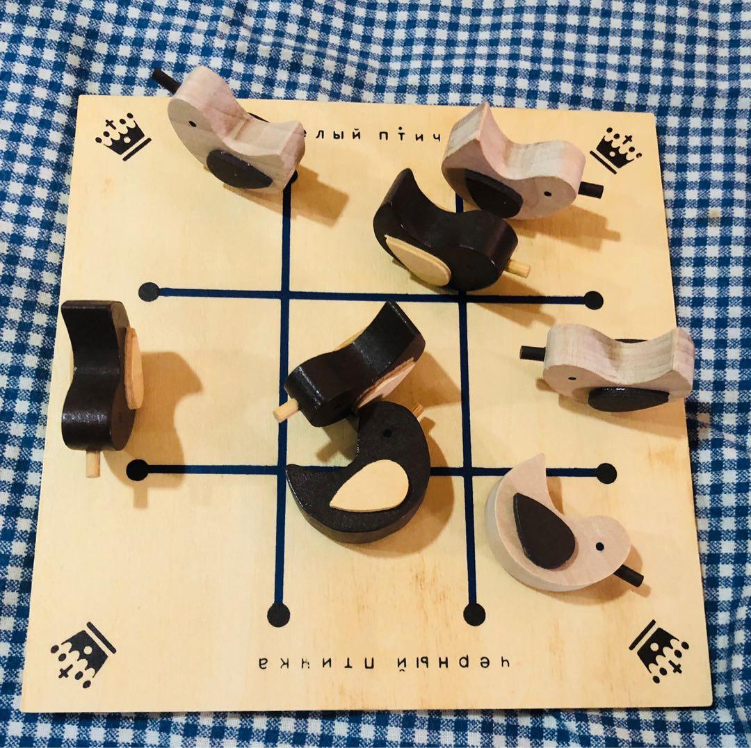 日本 PURIYAHTONA 木製小鳥OOXX遊戲, 書籍、休閒與玩具, 文具、藝術、手工藝, 手工藝、創作工具在旋轉拍賣