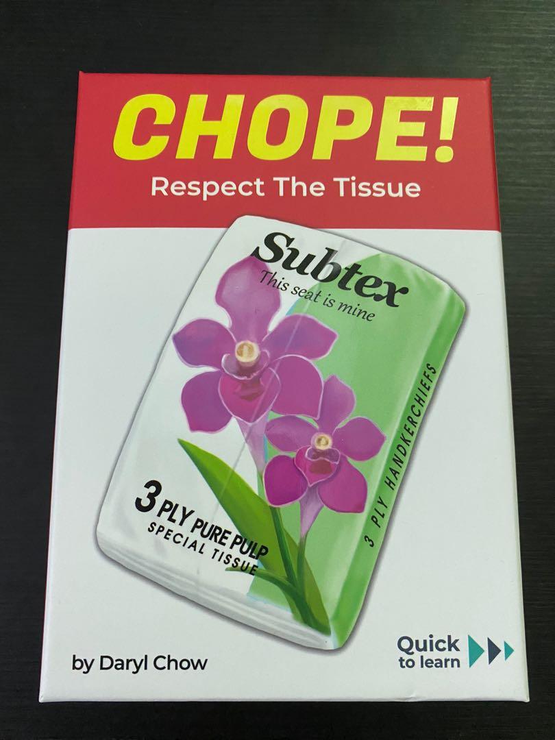 CHOPE! Respect the tissue card game, Hobbies & Toys, Toys & Games on ...