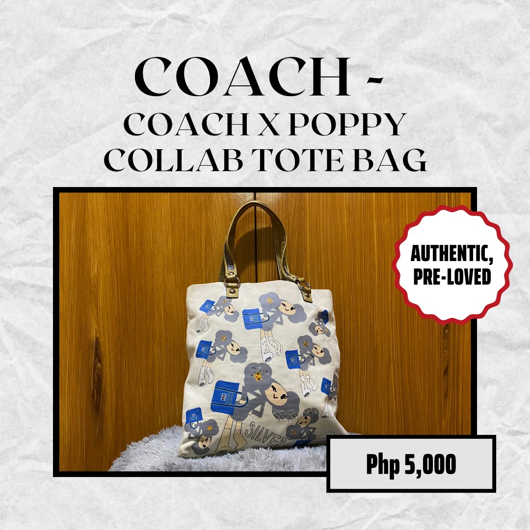 Coach x Poppy collab tote bag, Luxury, Bags & Wallets on Carousell
