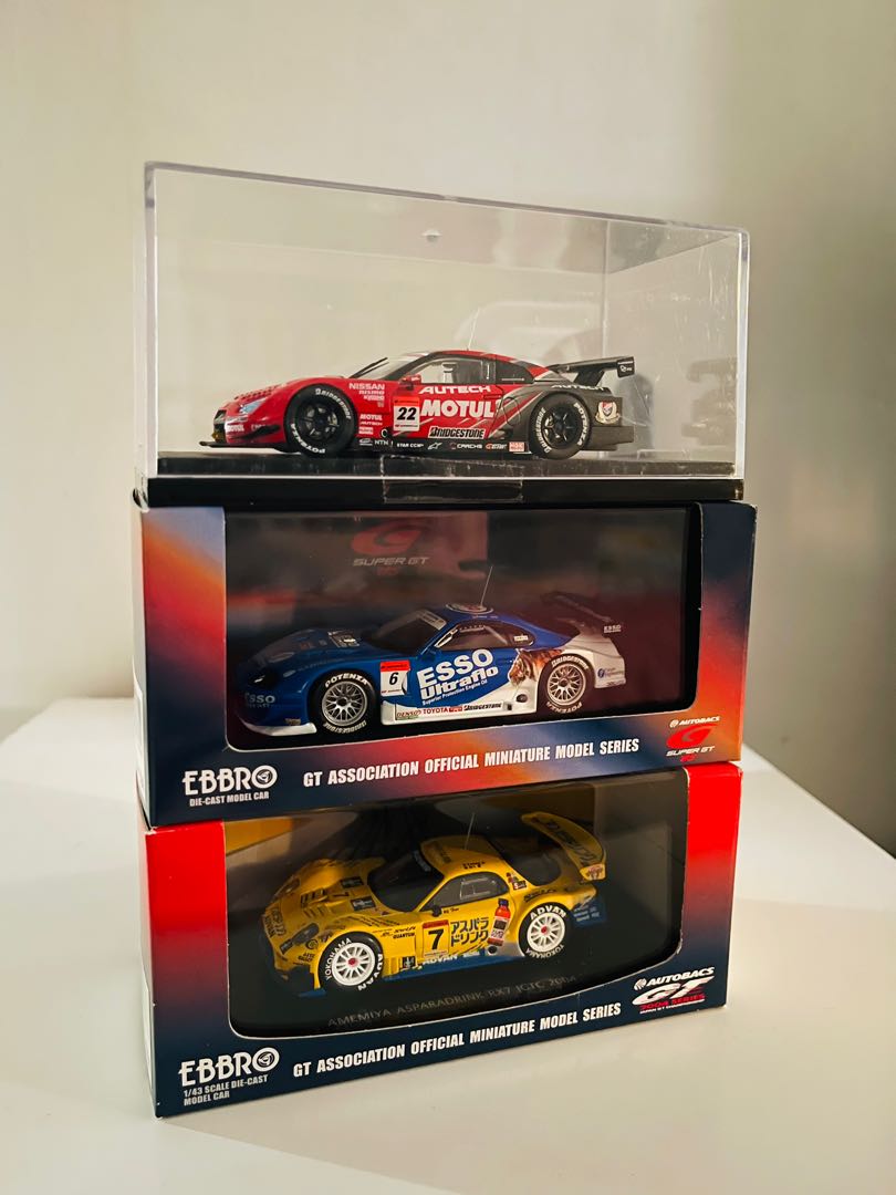 EBBRO 1/43 SUPER GT SUPRA ESSO 2005 / JGTC AMEMIYA ASPARADRINK RX7 2004 / MOTUL GTR 2008 BUNDLE ...