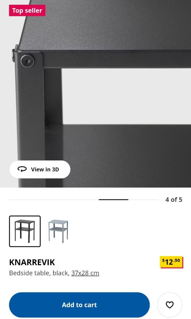 IKEA KNARREVIK Bedside table / mini shelf, Furniture & Home Living ...