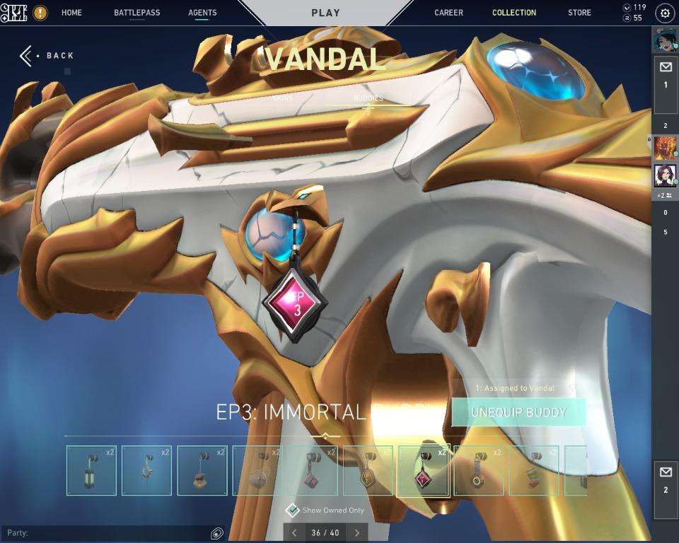 Immortal Buddy RGX Blade Diamond Valorant Account, Video Gaming, Gaming ...