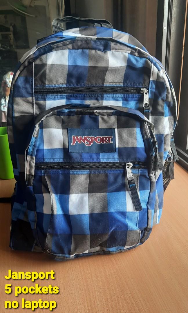 Jansport Checkered Blue Backpack, Men's Fashion, Bags, Backpacks on ...