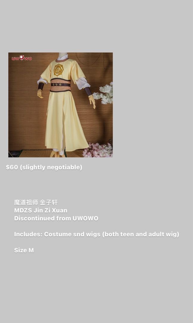 MDZS [modaozushi] Jin Zi Xuan Cosplay, Hobbies & Toys, Memorabilia ...