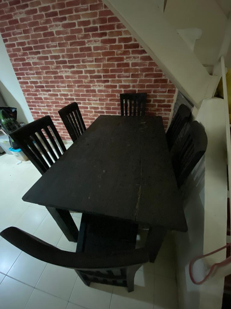 Meja makan kayu cengal, Furniture & Home Living, Furniture, Chairs on ...