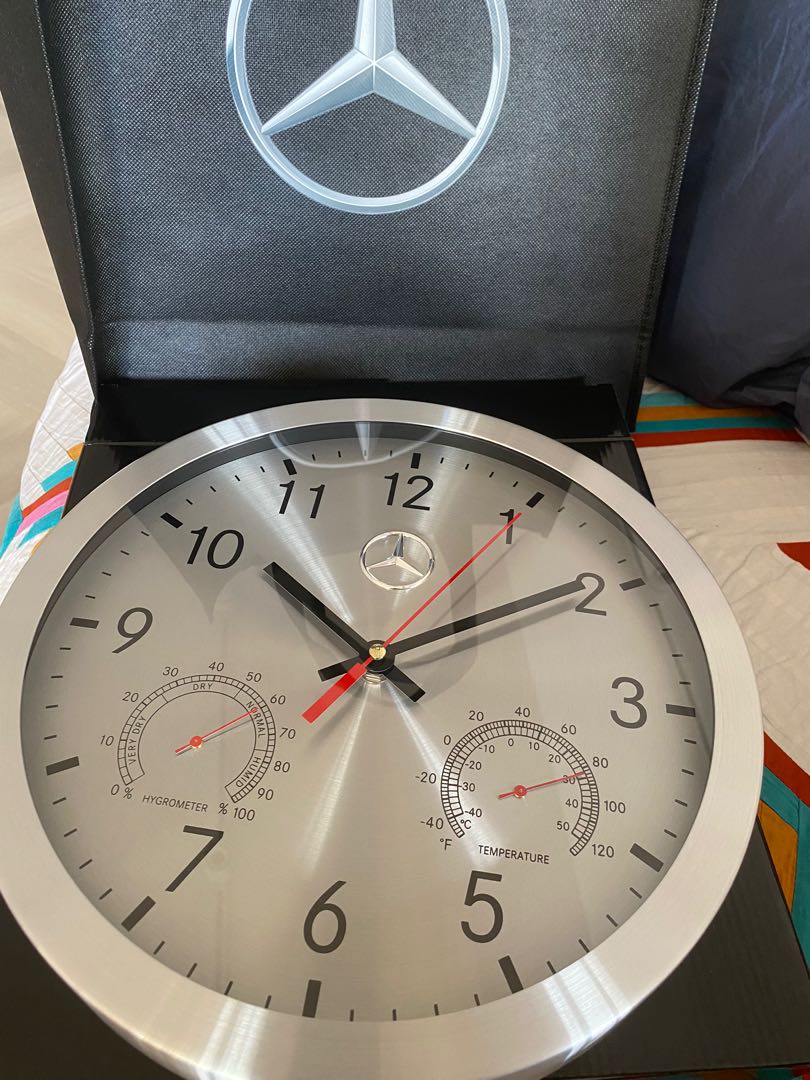 Mercedes Benz wall clock, Furniture & Home Living, Home Decor, Clocks ...