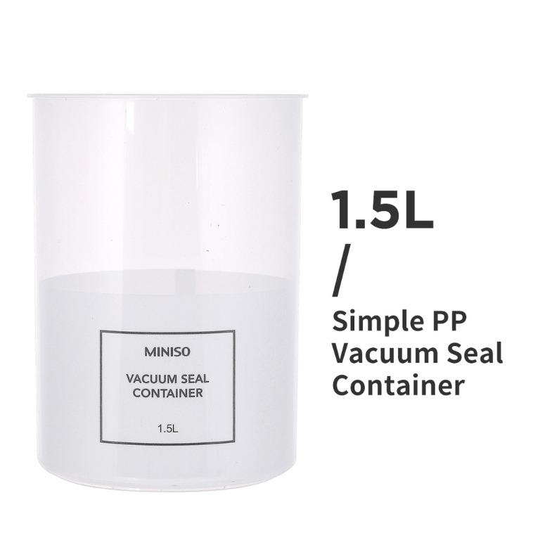 Miniso 1.5L PP Vacuum Seal Container Storage, Furniture & Home Living ...