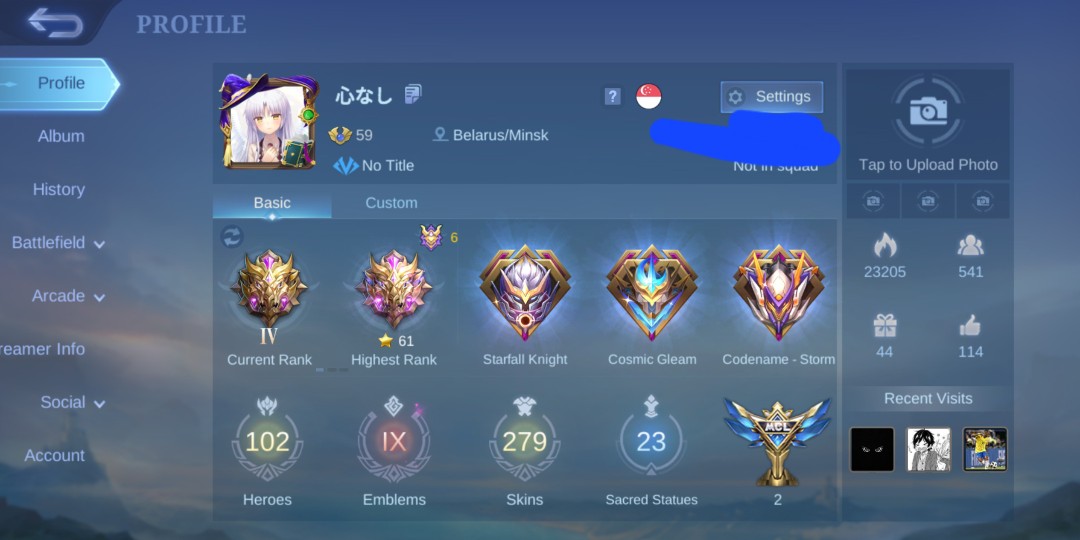 Mobile legend account/ ml account/ ml acc, Video Gaming, Gaming ...