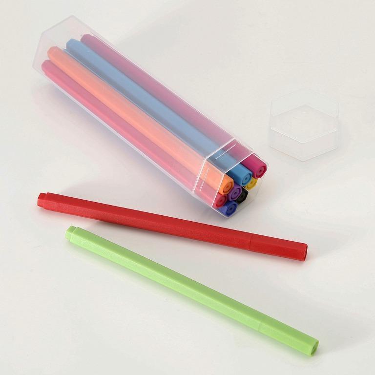 MUJI Color Pen Hexagonal 10 Colors/Set, Hobbies & Toys, Stationery ...