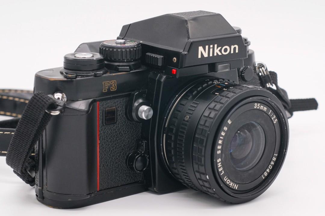 Nikon F3 with series E 35mm F2.5, Photography, Cameras on Carousell