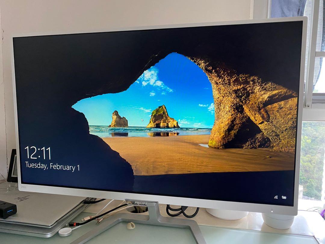 Philips 飛利浦 24"超廣闊色域LCD顯示器 （Model# 246E), 電腦＆科技, 電腦周邊及配件, 電子屏幕 - Carousell