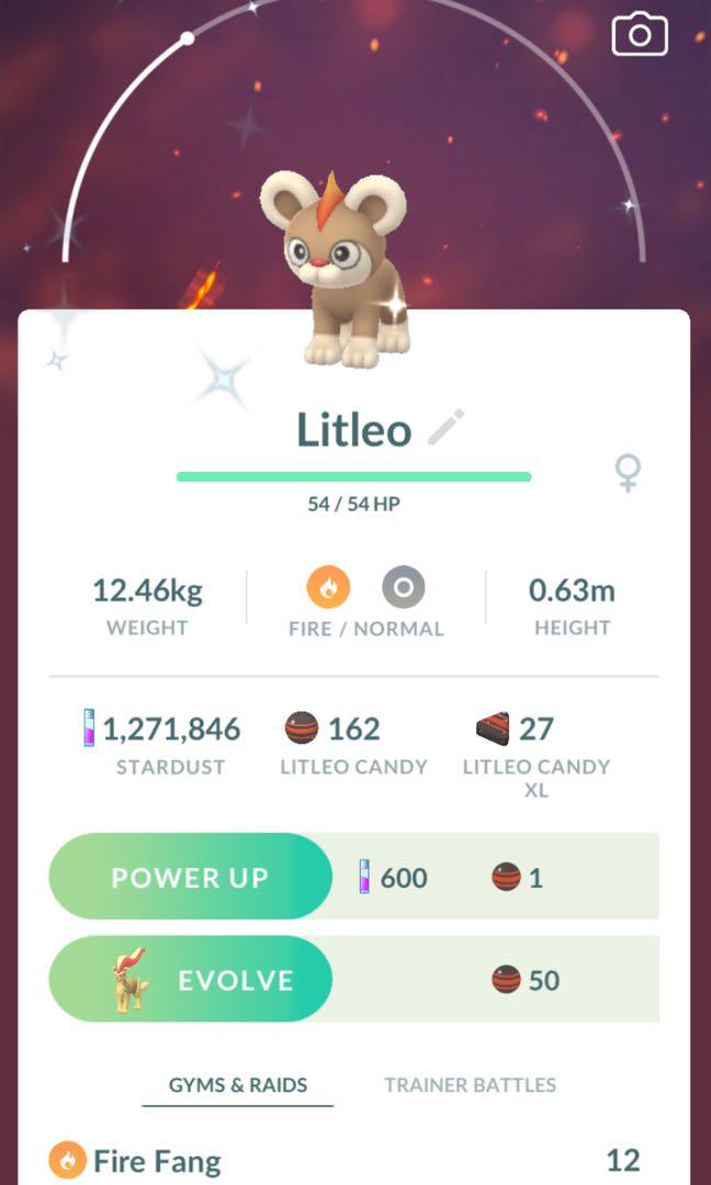 Shiny Litleo Pokemon Go, Video Gaming, Gaming Accessories, In-Game ...