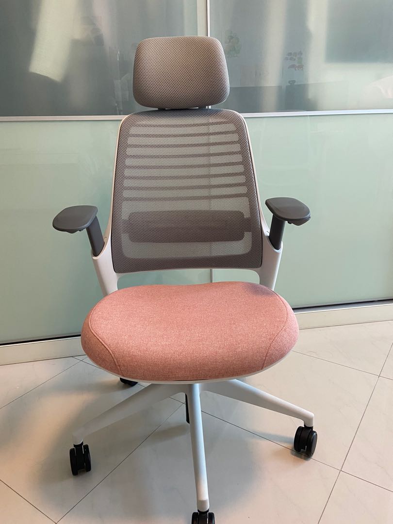 Steelcase Series 1 White x Pink, Furniture & Home Living, Furniture ...