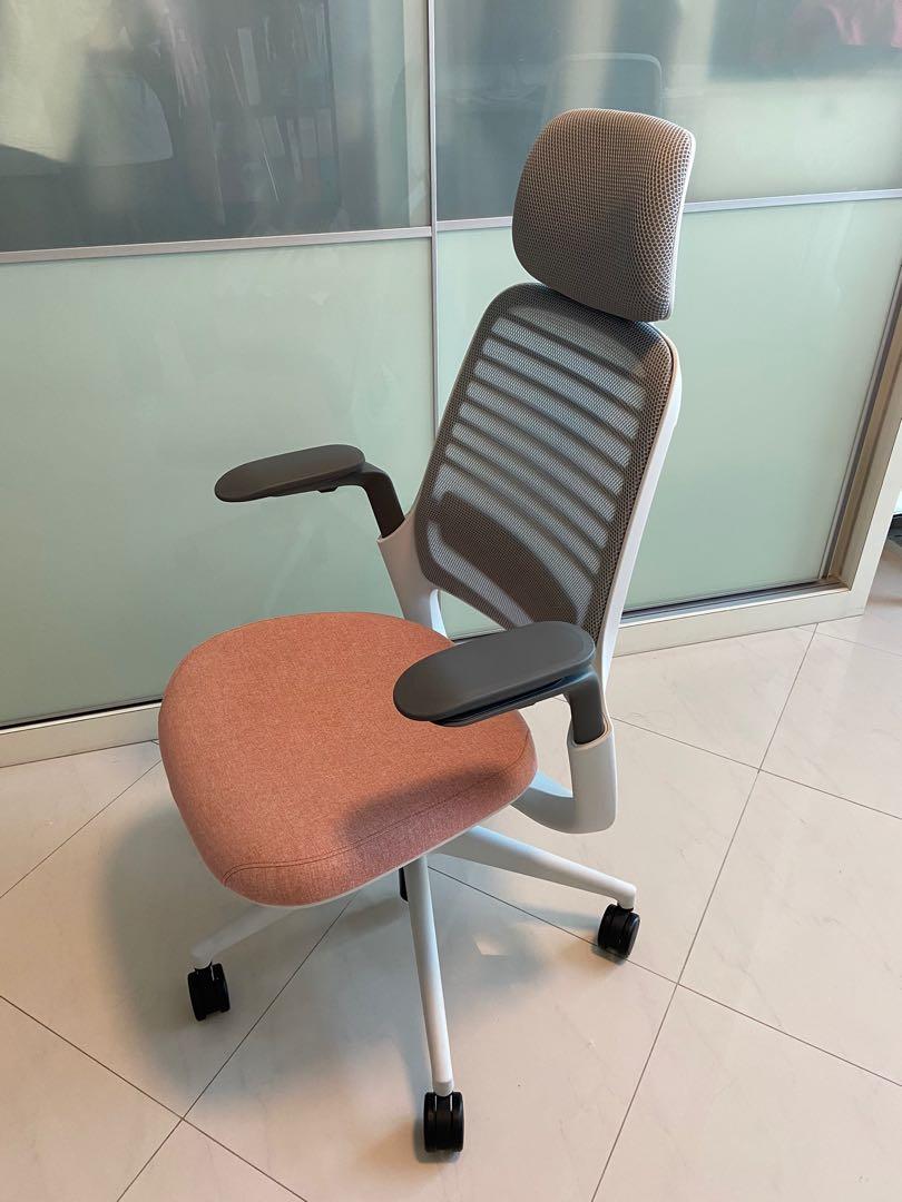 Steelcase Series 1 White x Pink, Furniture & Home Living, Furniture ...