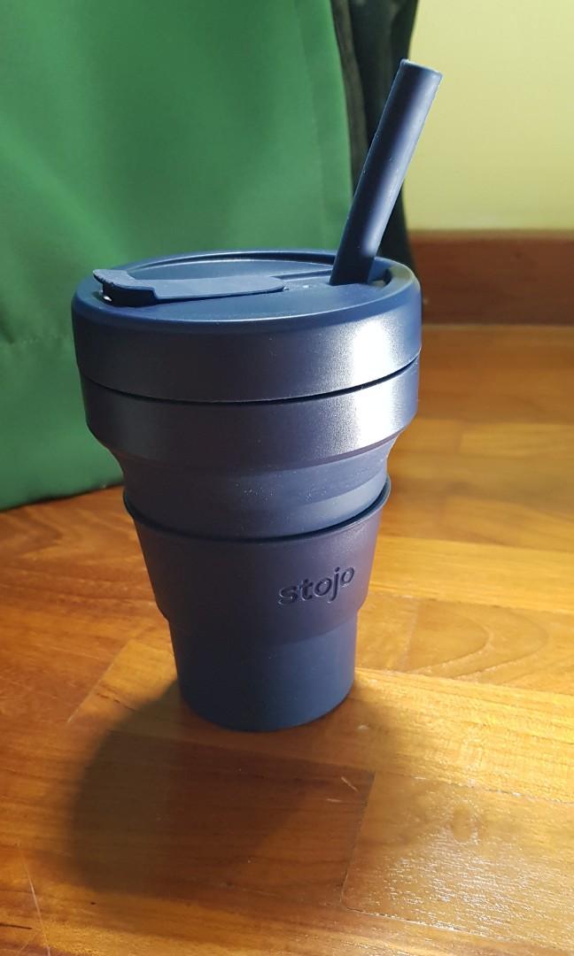 Stojo Biggie Foldable Cup 16oz/470ml Denim (Dark Blue), Furniture ...