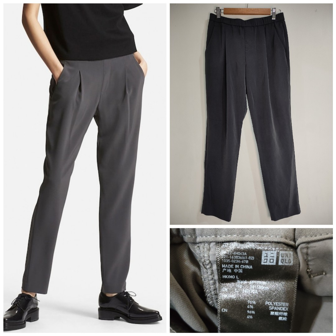Uniqlo W's Relaxed Pants (Dark Gray), Women's Fashion, Bottoms, Other Bottoms on Carousell