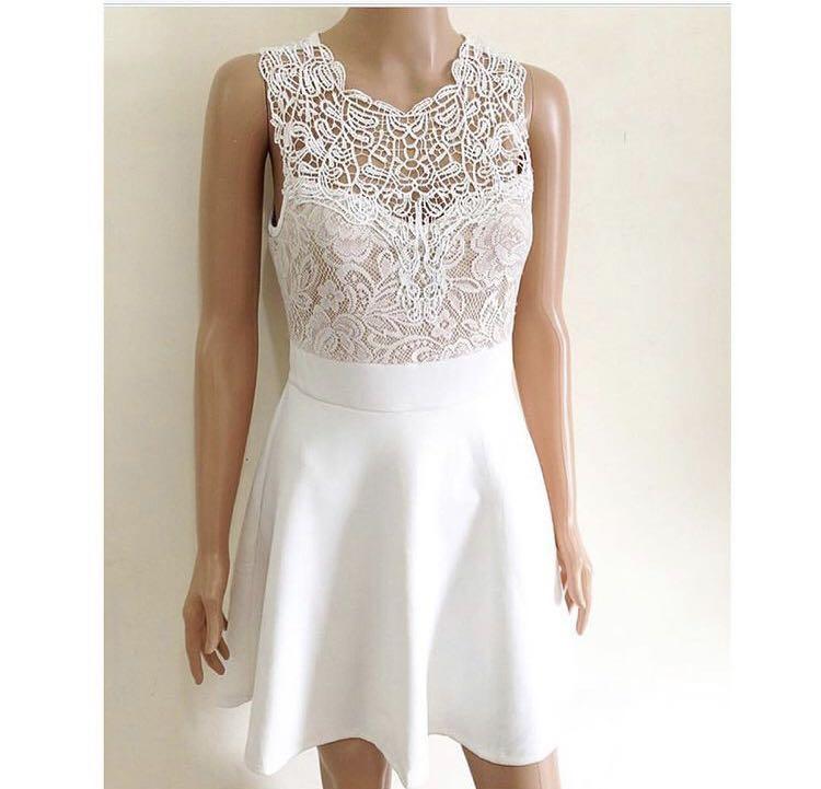 White semi formal dress, Women's Fashion, Dresses & Sets, Dresses on ...