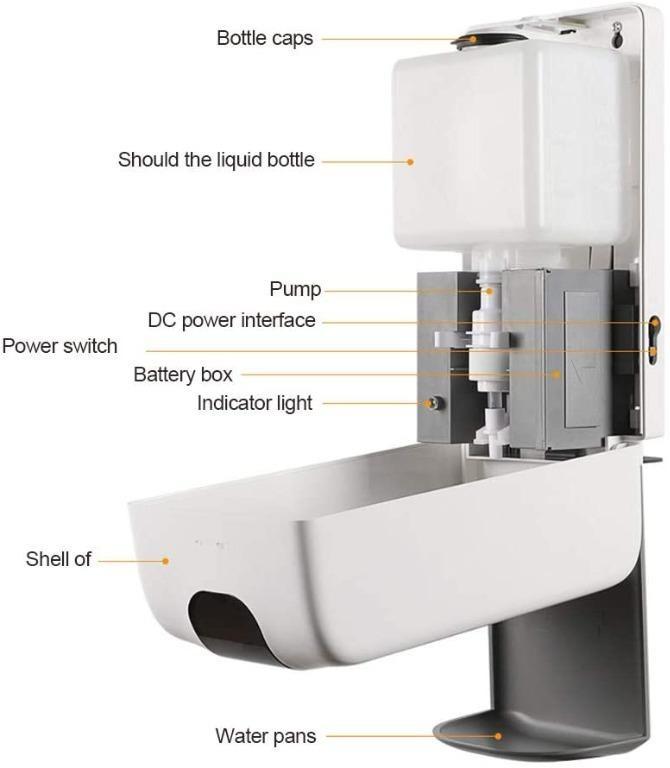 1200ml Mobile Hand Sanitizer Dispenser Floor Stand,Automatic Hand ...