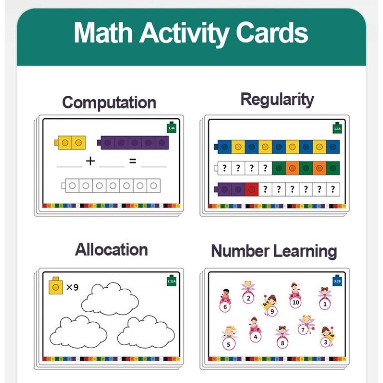 120/240/360pcs Linking Cubes Math Activity Set Math Building Blocks ...