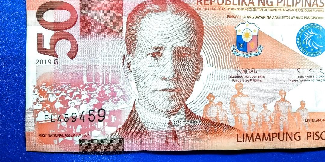 Rare 50 piso bill year 2019G AU condition, Hobbies & Toys, Memorabilia ...
