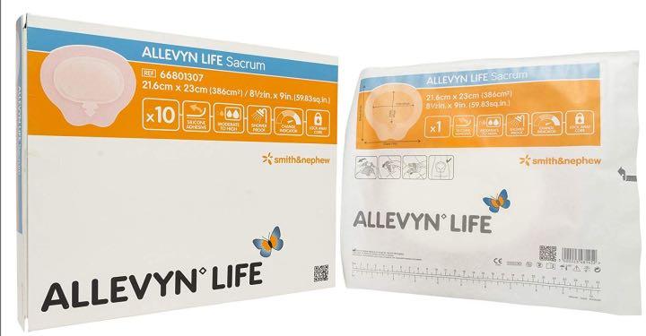 Allevyn Life Sacrum 21.6x 23cm/ 8.5x 9cm (Biggest) Medicated adhesive Foam Dressing for Pressure ...