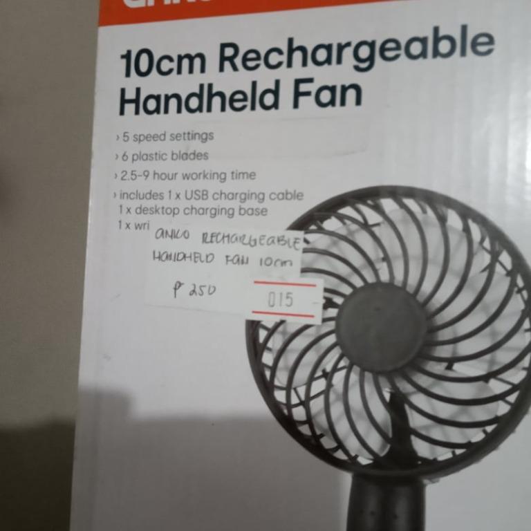 ANKO RECHARCHABLE HANDLED FAN 10CM, Furniture & Home Living, Lighting ...