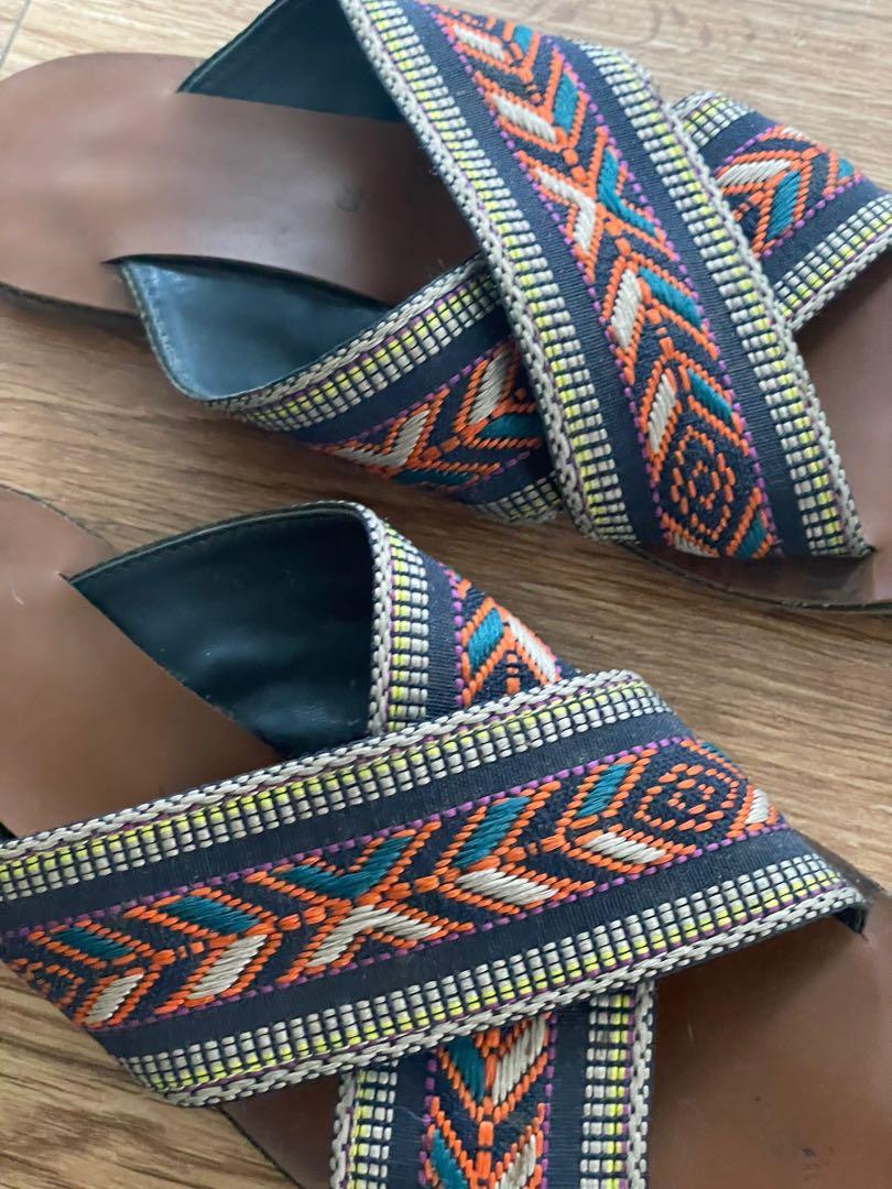 Aztec Sandals, Women's Fashion, Footwear, Flats & Sandals on Carousell