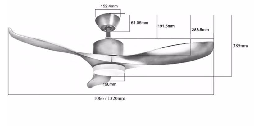 Decco Adelaide DC Ceiling Fan With 24W 3 Tone Dimmable LED Light Kit ...