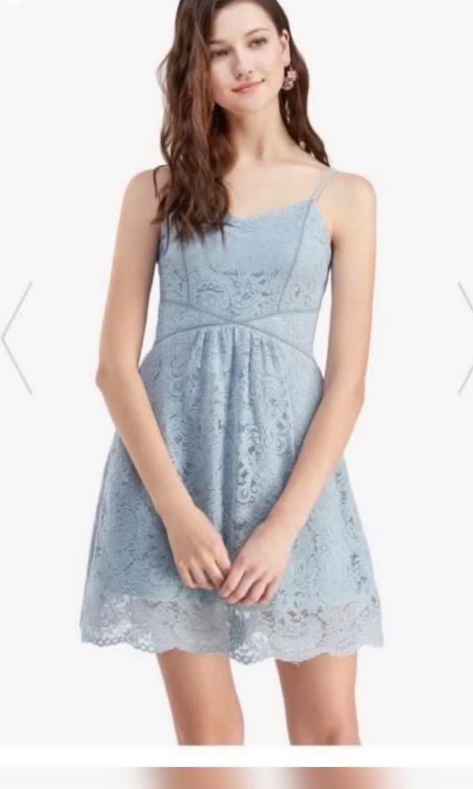 Fayth Abigail Slate Blue Lace Dress, Women's Fashion, Dresses & Sets ...
