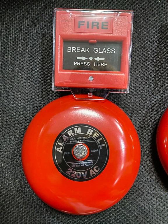 Fire Alarm Bell with Break Glass 220V, Furniture & Home Living, Home ...