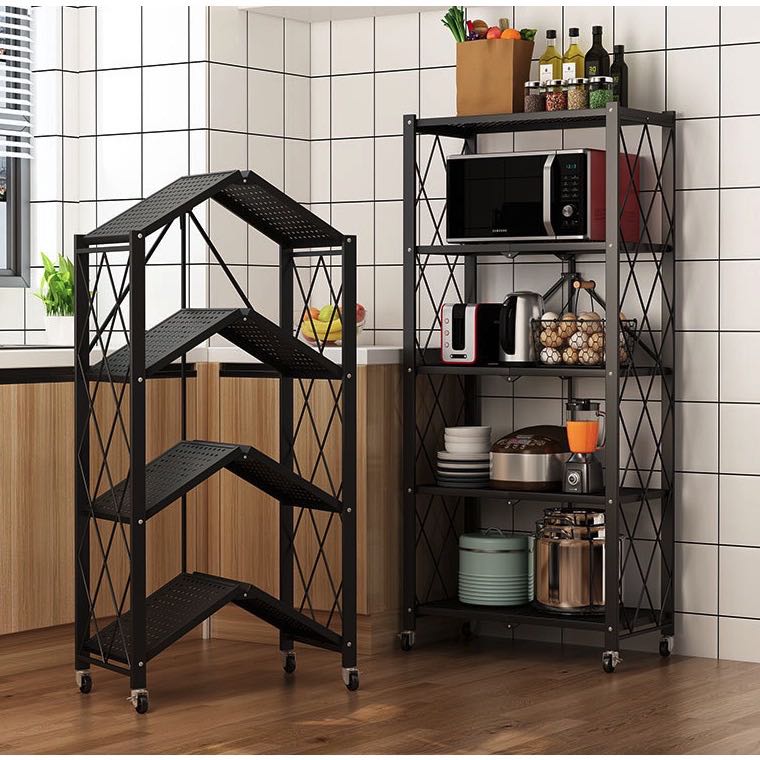 Folding Storage Rack - Fully Foldable EASY INSTALL Full Metal Storage ...