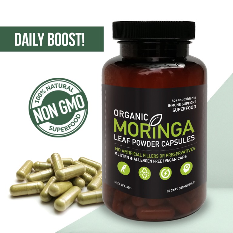 Gracious Goodness Organic Moringa Capsules | Support healthy a immune system | 80 caps, Health ...