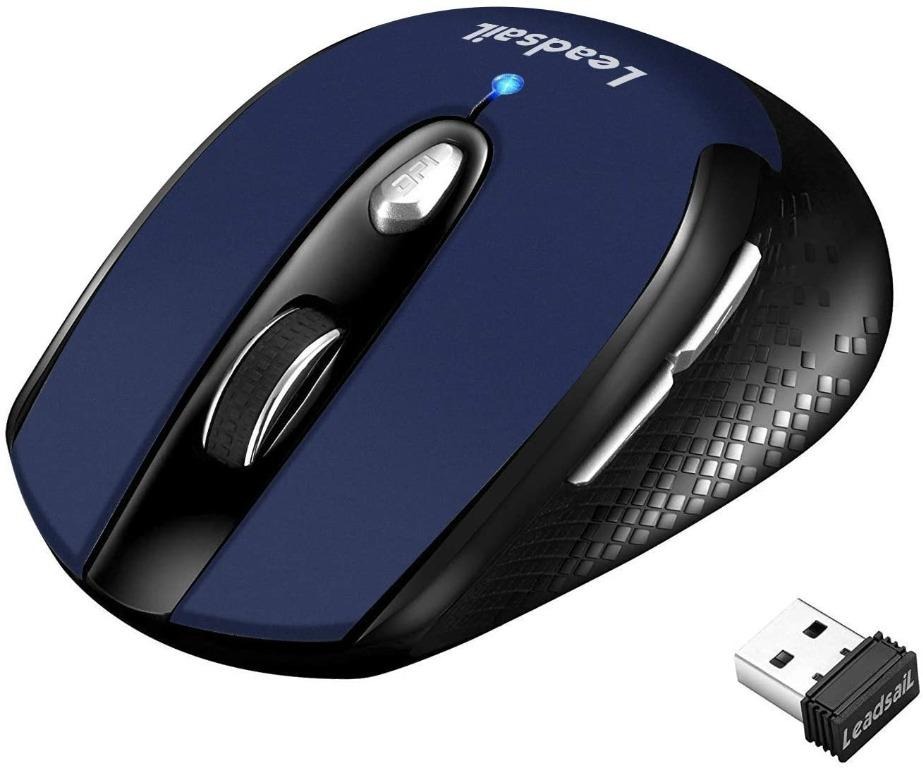 H1239 LeadsaiL Wireless Computer Mouse, 2.4G Portable Slim Cordless ...
