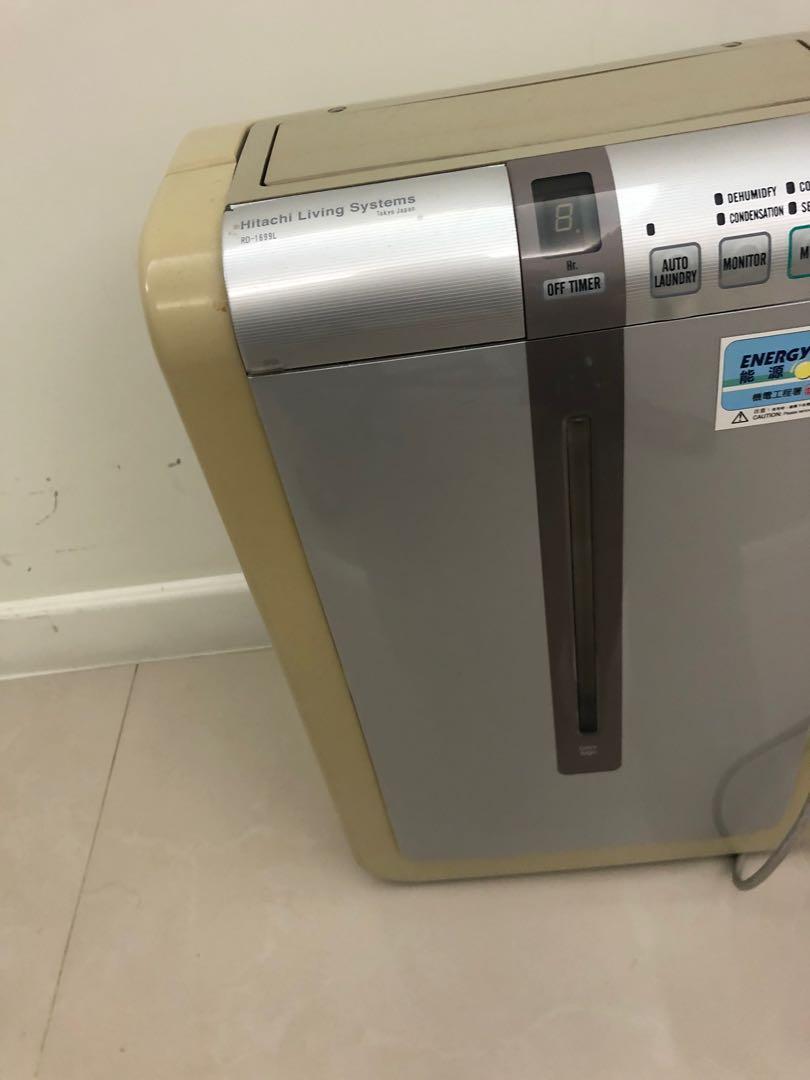Hitachi D Humidity fire model RD-1699L Cream color, 家庭電器, 空氣清新機及抽濕機 ...