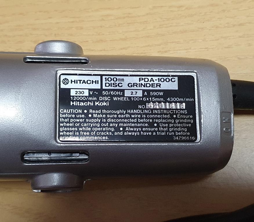 HITACHI DISC GRINDER, Furniture & Home Living, Home Improvement ...