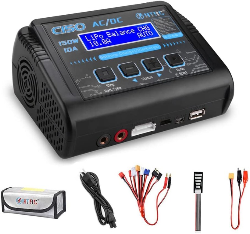 HTRC LiPo Battery Charger RC Balance Fast Charger Discharger 150W 10A AC/DC C150 Battery ...