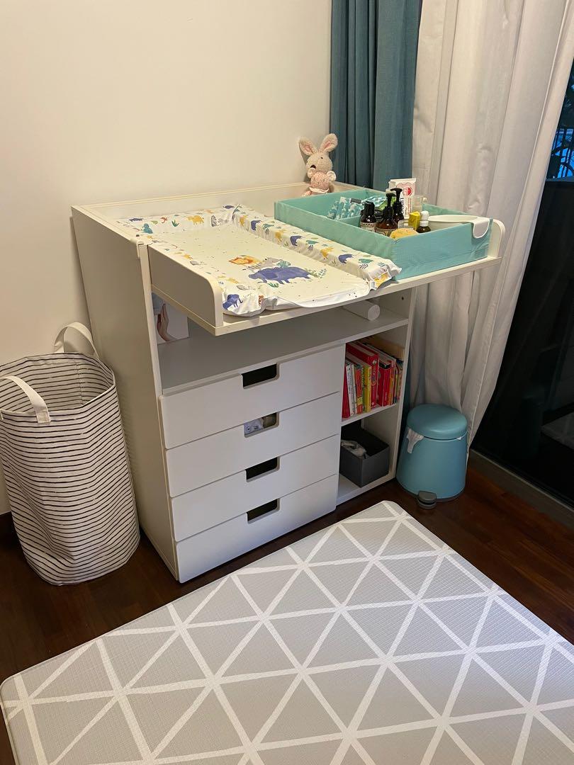 IKEA SMASTAD Changing table with drawers, Babies & Kids, Baby Nursery ...