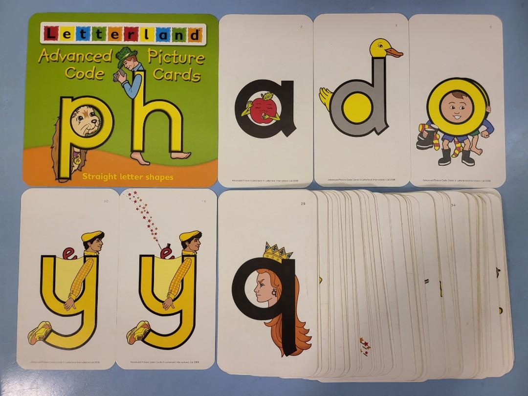 Letterland Advanced Picture Code Cards + Straight Picture Code Cards (2 ...
