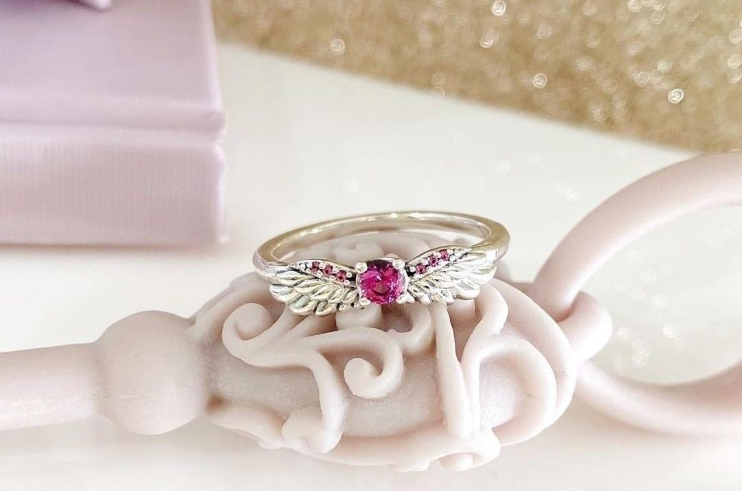 ‼️NEW COLLECTION AUTHENTIC PANDORA PINK ANGEL WING RING, Women's ...