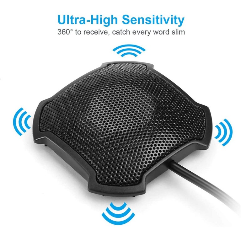 Omnidirectional Condenser Microphone, 3.5mm Plug Stereo Desktop Mic ...